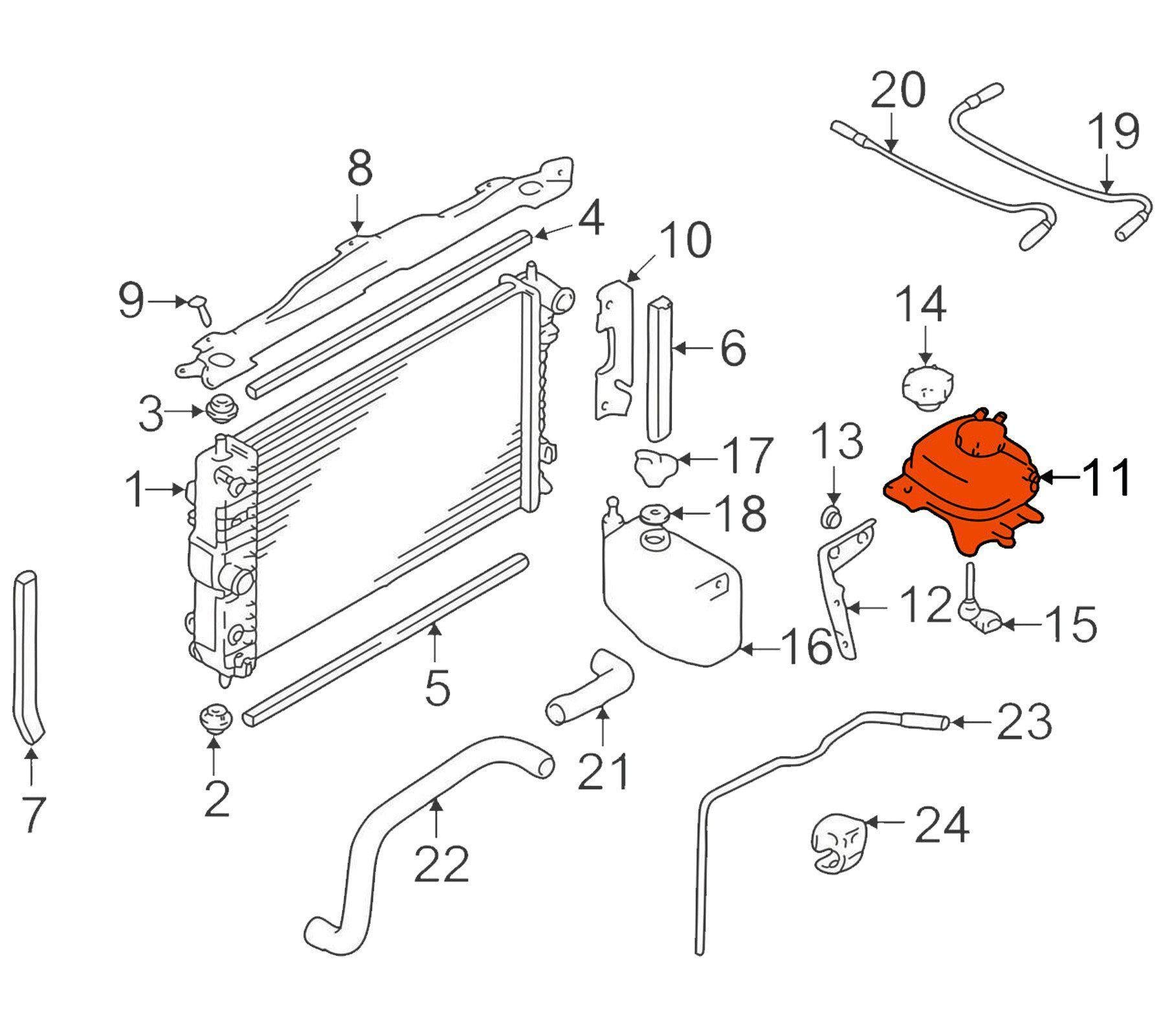 Expansion Coolant Reservoir Tank For Jaguar: XK8, MJD4400AB - D2P Autoparts