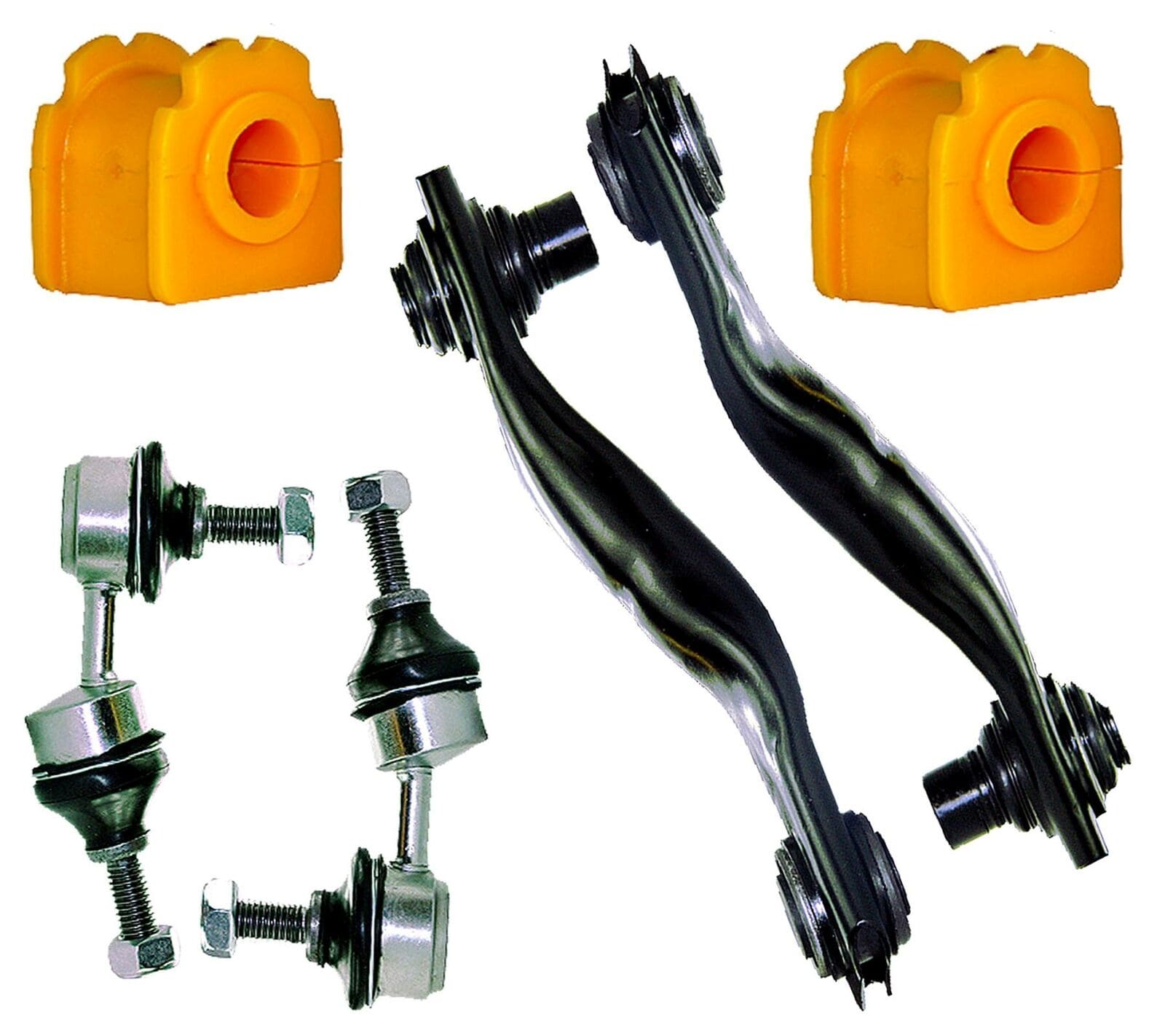Rear Lower Control Arms, Poly Bushes & Drop Links Kit For Jaguar X-Type ...